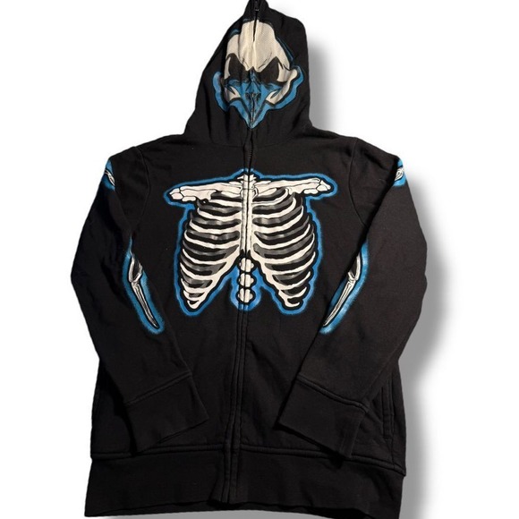 Tony Hawk | Shirts & Tops | Hawk Kids Skeleton Zip Up Hoodie Skater ...